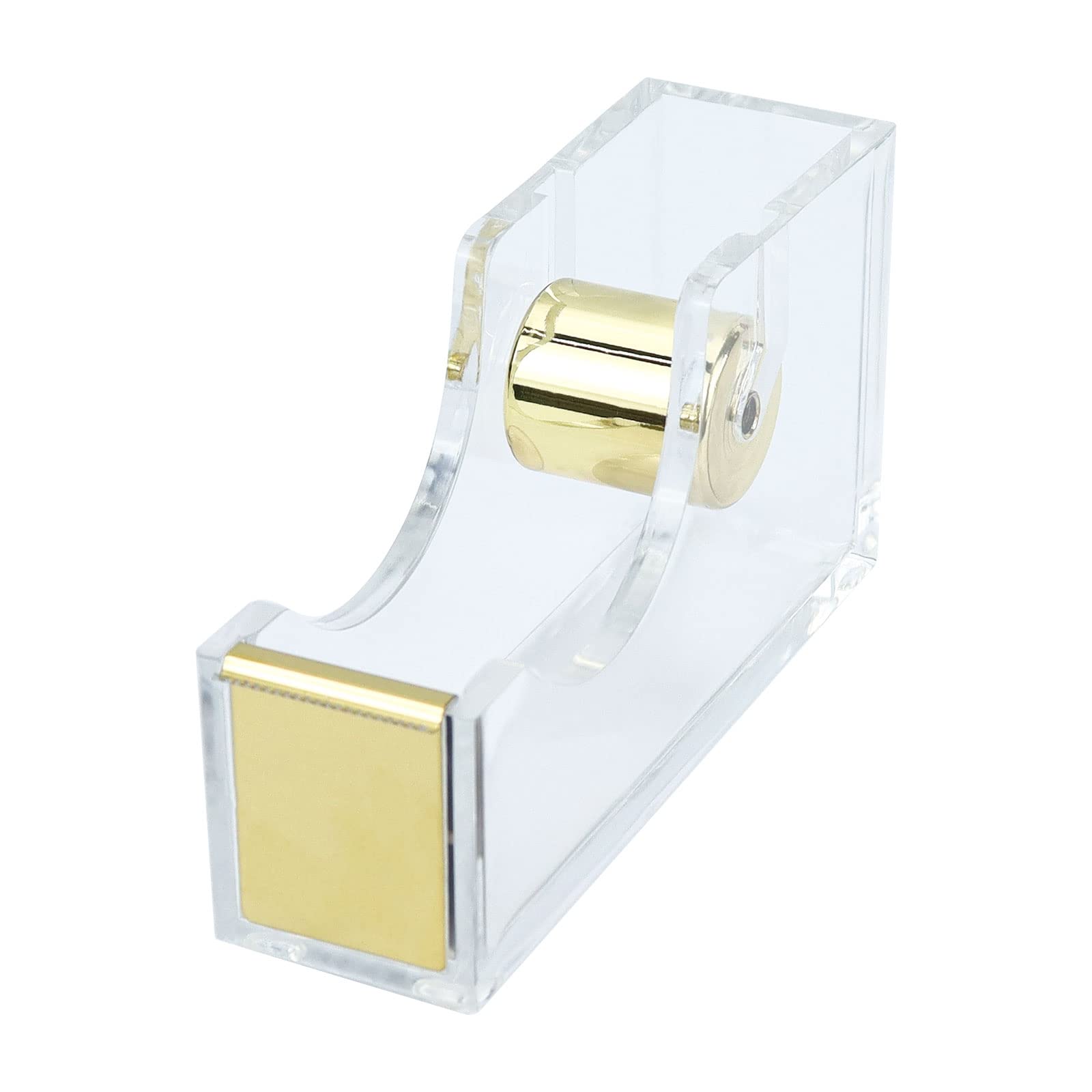 Snapklik.com : Clear Gold Desktop Tape Dispenser, 1 Inch Core Acrylic ...