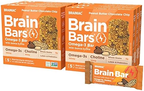 Amazon.com : Brainiac Whole Grain Bars with Omega-3's, Peanut Butter ...