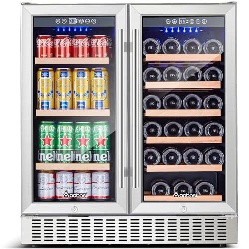 Amazon.com: AAOBOSI Wine and Beverage Refrigerator,30 Inch Dual Zone ...
