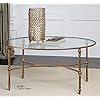 Amazon.com: Uttermost Vitya Glass Coffee Table, Gold : Home & Kitchen