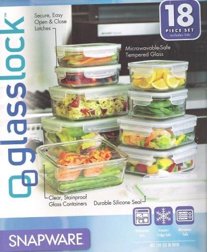 Snapware 18pc Glasslock Tempered Glass Storage Containers 18piece Set ...