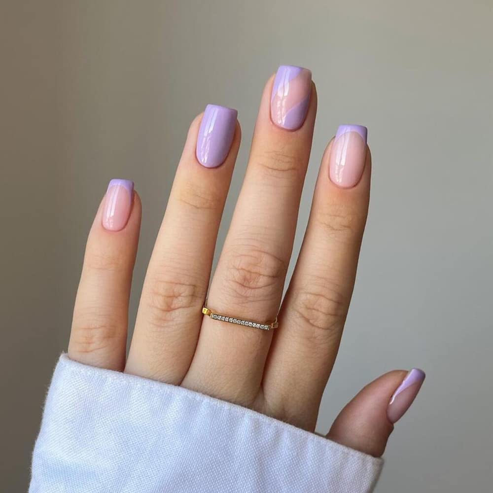 Purple French Tip Nails
