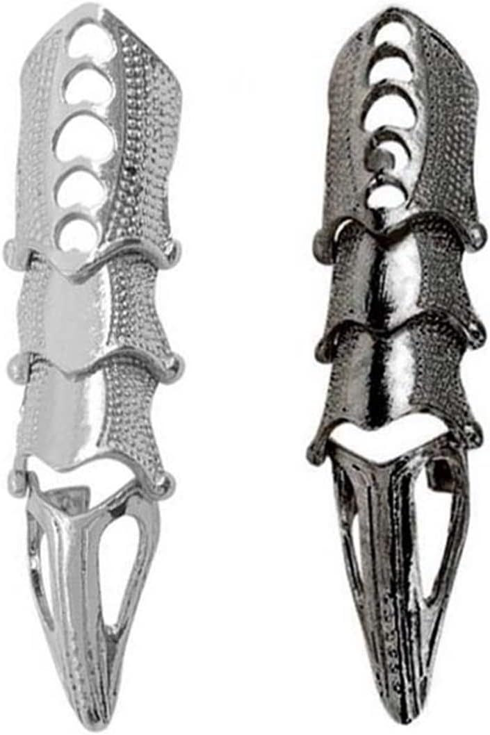 DEBOTTY Punk Finger Claws Rings Set for Women Men Black Silver Knuckle ...