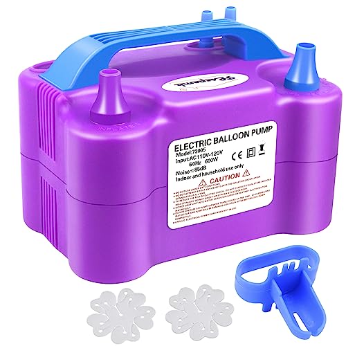 Snapklik.com : Electric Air Balloon Pump Portable Dual Nozzle 600W ...