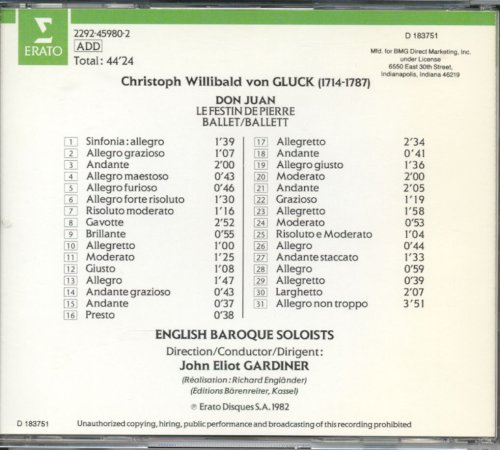 GLUCK Don Juan Le Festin De Pierre Ballet - Amazon.com Music