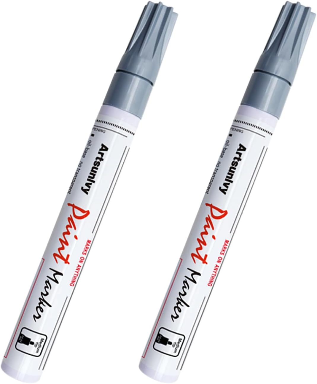 Amazon.com: Artsunlvy Silver Paint Pens Paint Markers - 2 Pack Oil ...