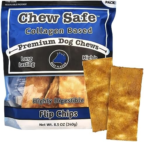 Amazon.com : CHEWSAFE Dog Chew Flip Chips Beef Flavor for Dogs, Pet ...
