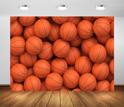 Amazon.com : BELECO 7x5ft Fabric Basketball Balls Backdrop Basketball ...