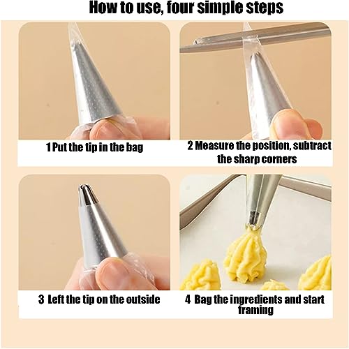 Disposable Piping Bag, 100 DIY Piping Bags, Cake Decoration Transparent Piping Bag, Super Thick ...