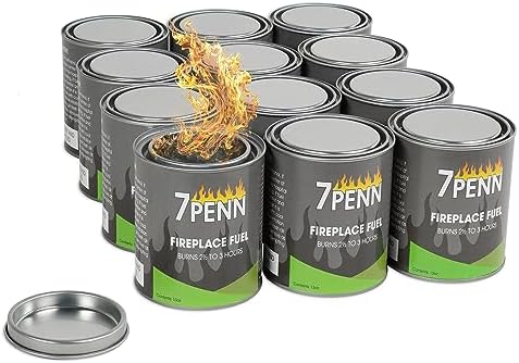 Amazon.com: 7Penn Gel Fireplace Fuel Cans, 13oz - 12 Pack Fire Pit Gel ...