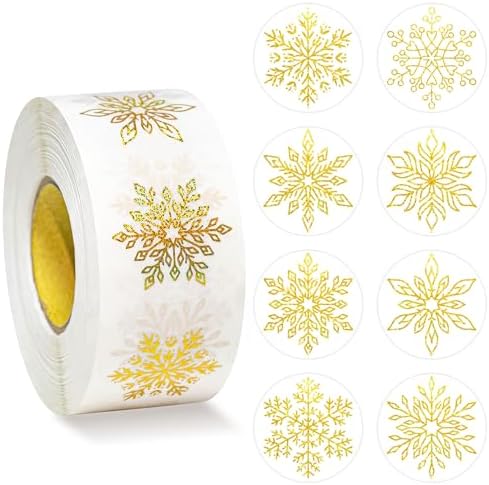 Amazon.com: Lesnala 1000Pcs Silver Foil Snowflake Stickers Roll Clear ...