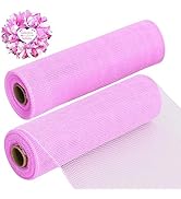 Amazon.com: TONIFUL 2 Rolls 10 Inch Pink Decorative Mesh Ribbbon Rolls ...