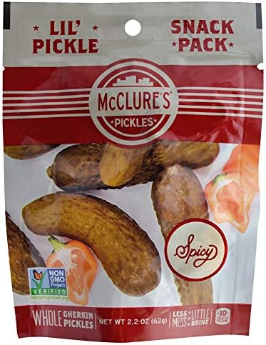 Amazon.com : McClure's Pickles - Baby Spicy Dill Pickle Snack Packs ...