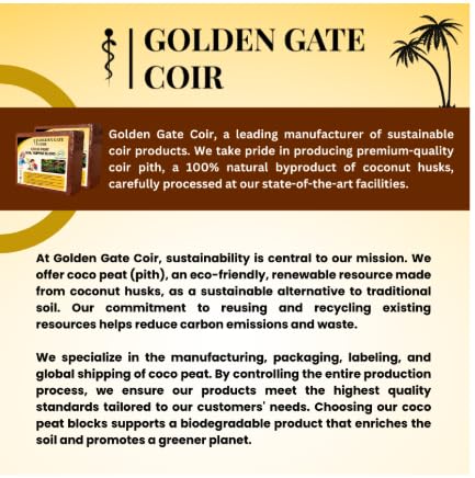 Golden Gate Coir Coco Pith -5kg Block Nutrient Blend - BigaMart