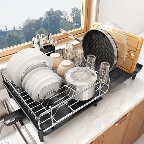 KINGRACK Dish Drainer, Stainless Steel Expandable Kitchen Large ...