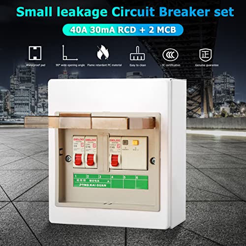 Jadeshay Consumer Unit 2 Way Garage Caravan Circuit Breaker 0A 30mA RCD ...