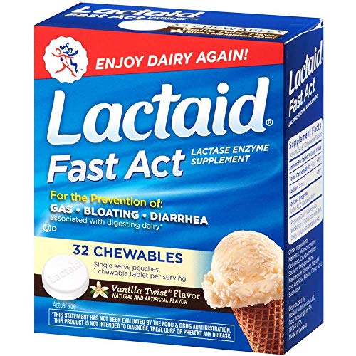 LACTAID Fast Act Chewables Vanilla Twist 32 Tablets ( Pack of 3) in ...