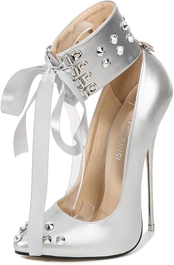 Amazon.com | Stool 16CM/6.30IN Women Solid Color Pointed Sexy Stiletto ...