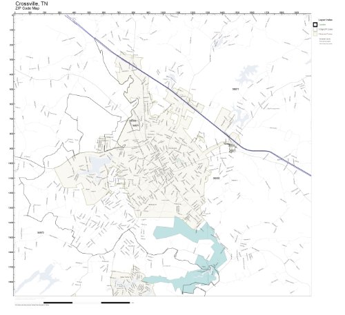 ZIP Code Wall Map of Crossville, TN ZIP Code Map Not Laminated: Amazon ...