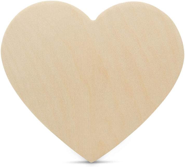 Amazon.com: 8 Inch 4 Pack Thick Wooden Heart for Crafts, Freestanding ...