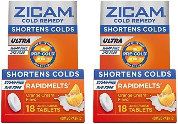 Amazon.com: Zicam Ultra Cold Remedy Zinc Rapidmelts, Orange Cream ...