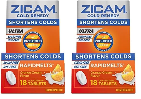 Amazon.com: Zicam Ultra Cold Remedy Zinc Rapidmelts, Orange Cream ...
