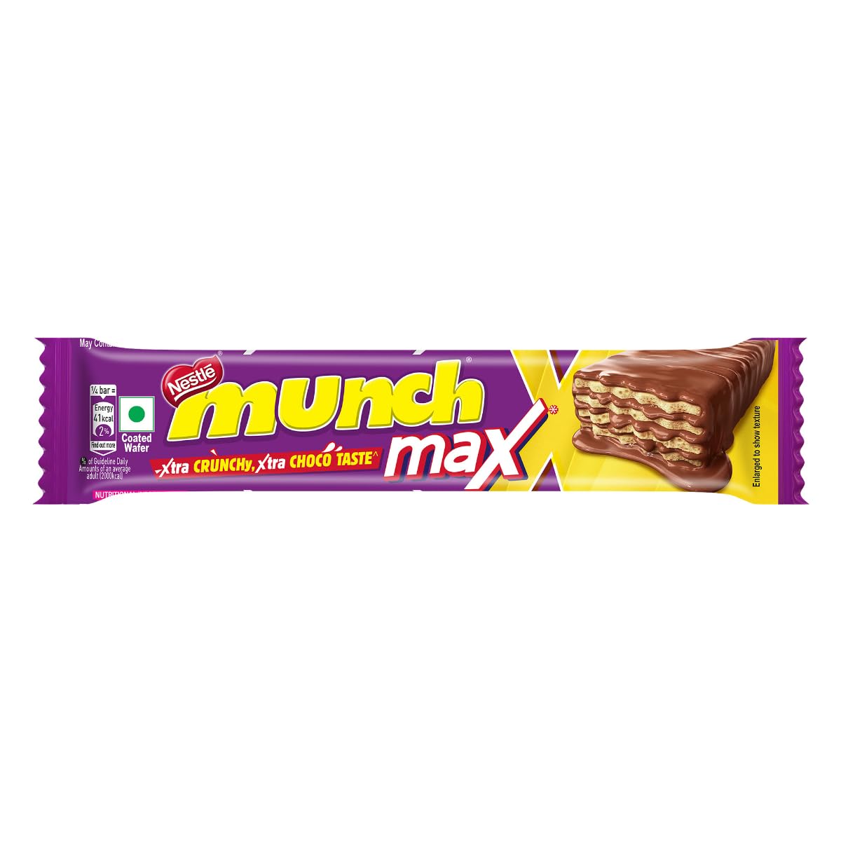 Nestlé Munch Max, Choco Coated, Crunchy Wafer Bar, 38.5g, Pack : Amazon ...