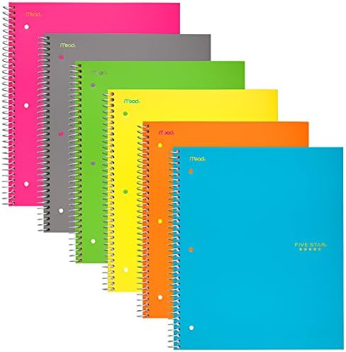 Amazon.com : Five Star Spiral Notebooks, 5 Subject, College Ruled Paper ...