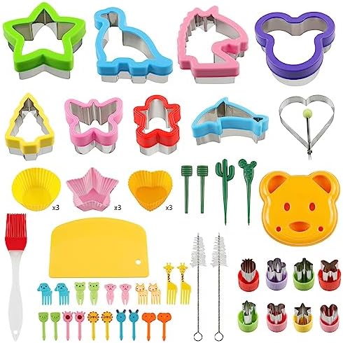 StarryTiger Set of 55 Children's Cookie Cutters, DIY Bread Cutters Set ...
