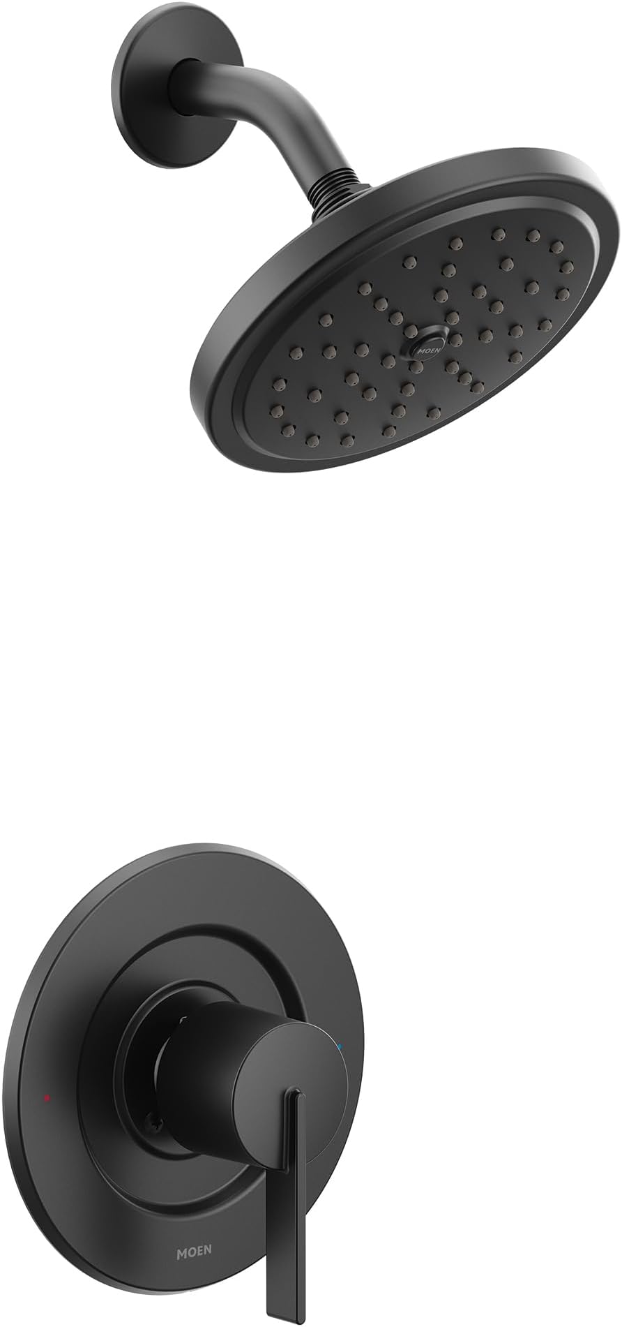 Moen Gibson Matte Black Pressure Balancing Modern Shower Trim with Wide ...