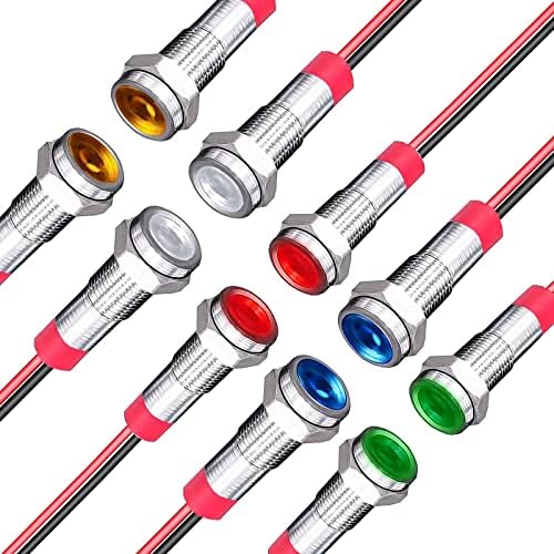 Amazon.com: Gebildet 10pcs 6mm 1/4" AC/DC 12-24V LED Metal Indicator ...