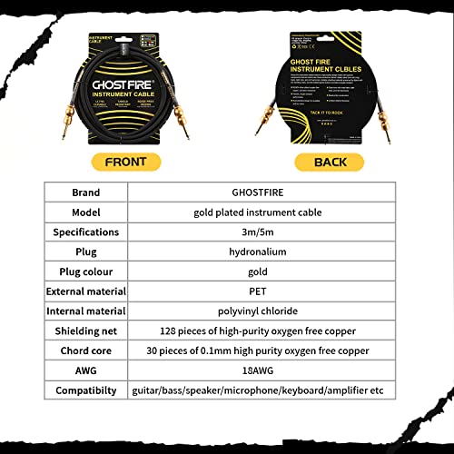 Snapklik.com : GHOSTFIRE High-Fidelity Acoustic Guitar Cable Instrument Cord