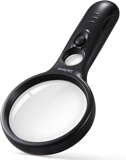 Amazon.com: Dicfeos 3X/45X Magnifying Glass with 3 LED Book Light, 75mm ...