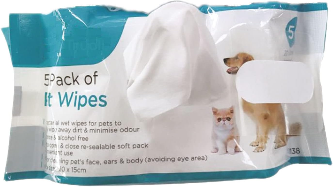 Truoli Pet Wet Wipes Dog Cat All Purpose Cleaning Antibacterial Wipe ...