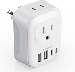 Amazon.com: ELEGRP European Travel Plug Adapter, US to Europe Plug ...