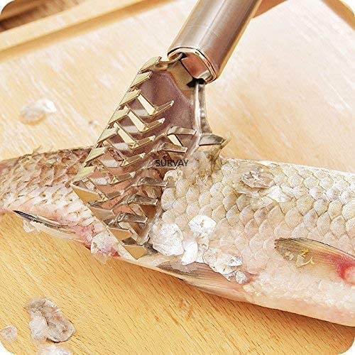 Buy NURIOR Steel Fish Scale Scraper,Fish Scaler Sawtooth Scale Descaler ...
