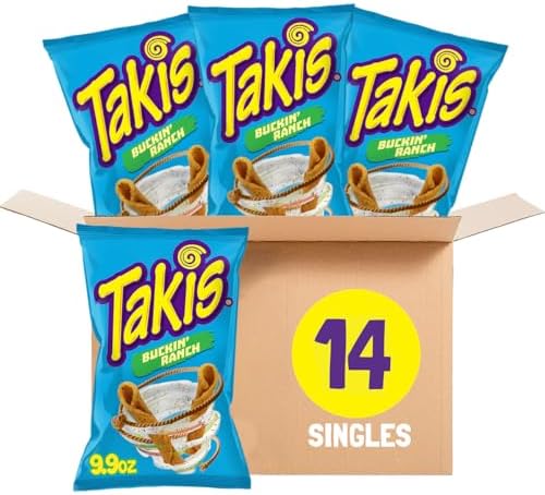 Amazon.com: Takis Buckin' Ranch 14 ct, 9.9 oz Sharing Size Case, Ranch ...