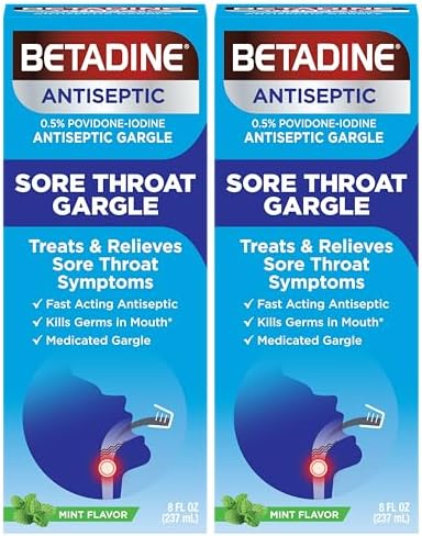 Amazon.com : Betadine Antiseptic Medicated Gargle, Povidone-Iodine 0.5% ...