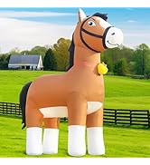 Amazon.com: DomKom 9FT Christmas Giant Clydesdale Horse Inflatables ...