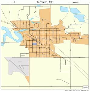 Amazon.com: Large Street & Road Map of Redfield, South Dakota SD ...