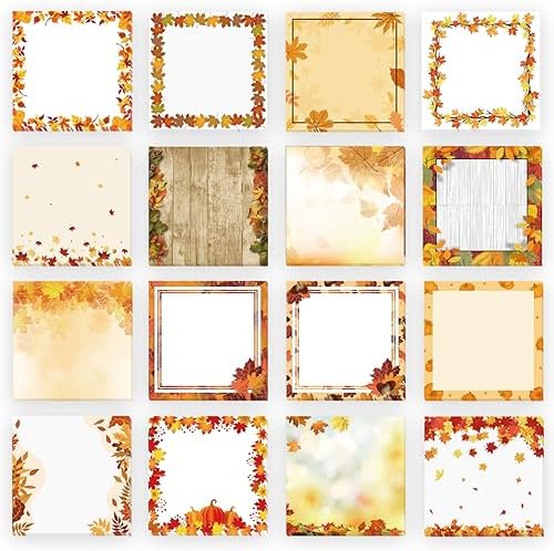 Amazon.com : 16 Pieces Fall Sticky Notes 3x3 Inch Cute Fall Maple Leaf ...
