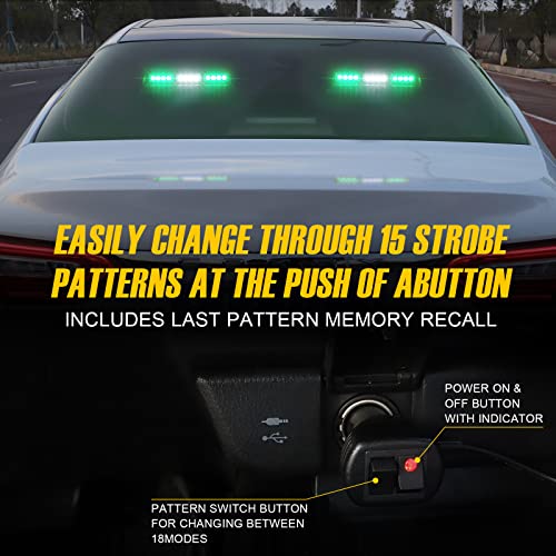 Snapklik.com : 2 X10 Inch 24 LED Green White Emergency Lights Dash ...