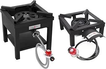 Amazon.com: GasOne 275,000 BTU Propane Burner With Regulator and Single Propane Burner - Outdoor ...