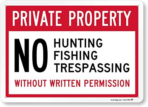 Metal No Hunting Signs