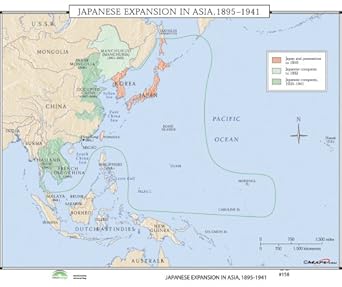 Japanese Expansion Asia (World History Wall Maps): Maps.com ...