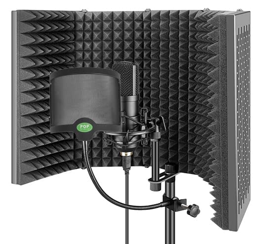 TECHBLAZE 5 Panel Vocal Booth for Home Studio Isolation Shield with ...