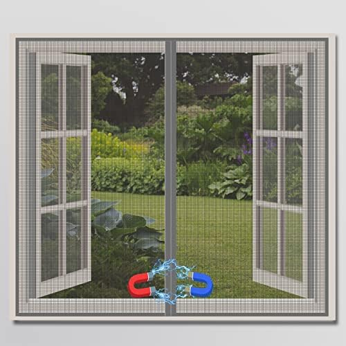 TurtleGrip Polyester Magnetic Window Mosquito Net with Self Adhesive ...