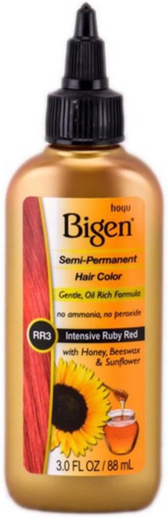 Amazon.com : Bigen Semi Permanent Hair Color #RR3 Intense Ruby Red, 3 ...