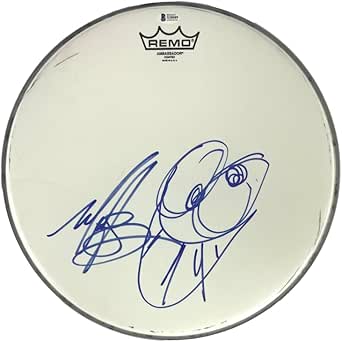Mark Hoppus Signed Autograph 14" Drumhead with Original Art Sketch with ...
