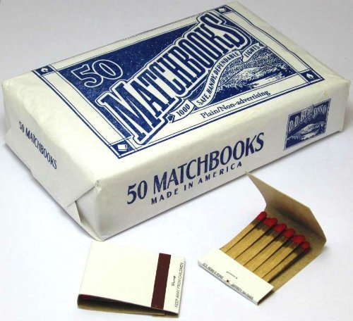Amazon.com : D. D. Bean Matchbooks Book Matches 1000 Books /50x20 Boxes ...